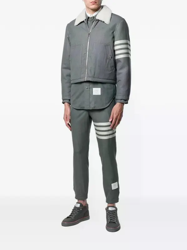 Thom Browne 4-bar Wool Overshirt - Grey