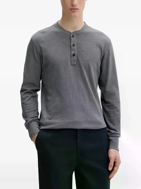 Rag & Bone Long-sleeve Henley T-shirt - Grey