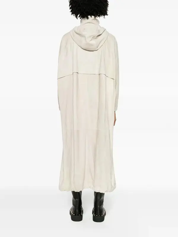 Brunello Cucinelli Hooded Suede Trench Coat
