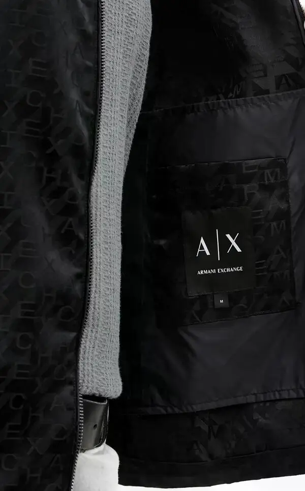 Armani Exchange Logo Jacquard Bomber Jacket