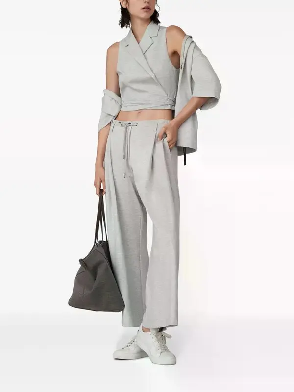 Brunello Cucinelli Sleeveless Wrap Blouse - Grey