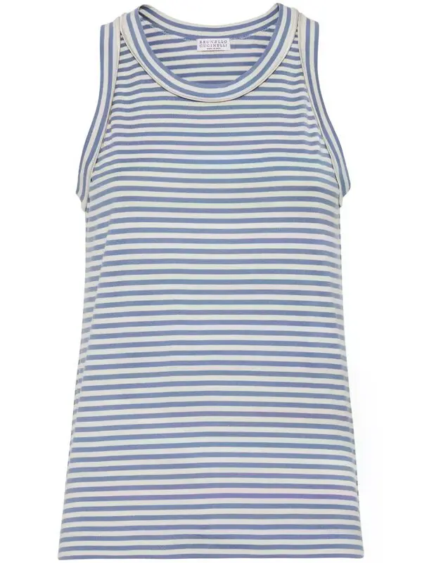 Brunello Cucinelli Striped Cotton Tank Top