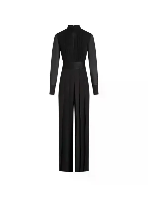 Karl Lagerfeld Pleated Wide Leg Jumpsuit - Black