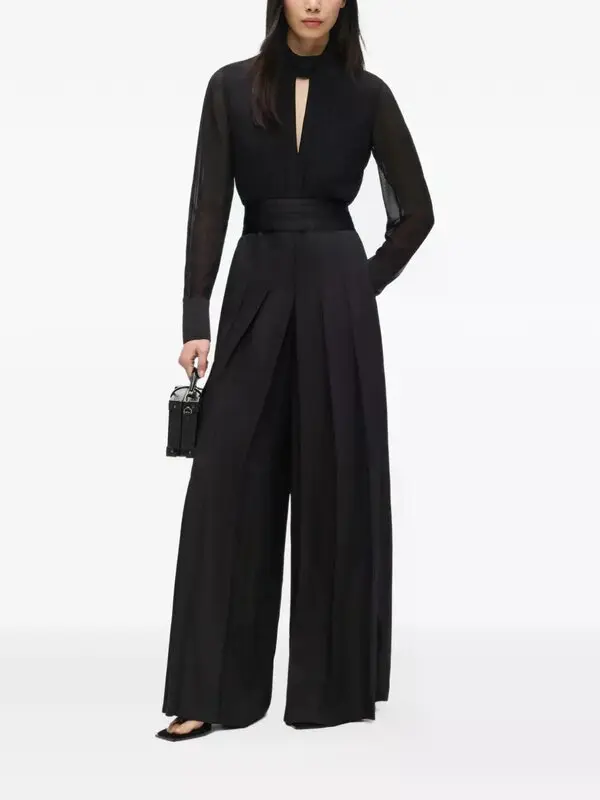 Karl Lagerfeld Pleated Wide Leg Jumpsuit