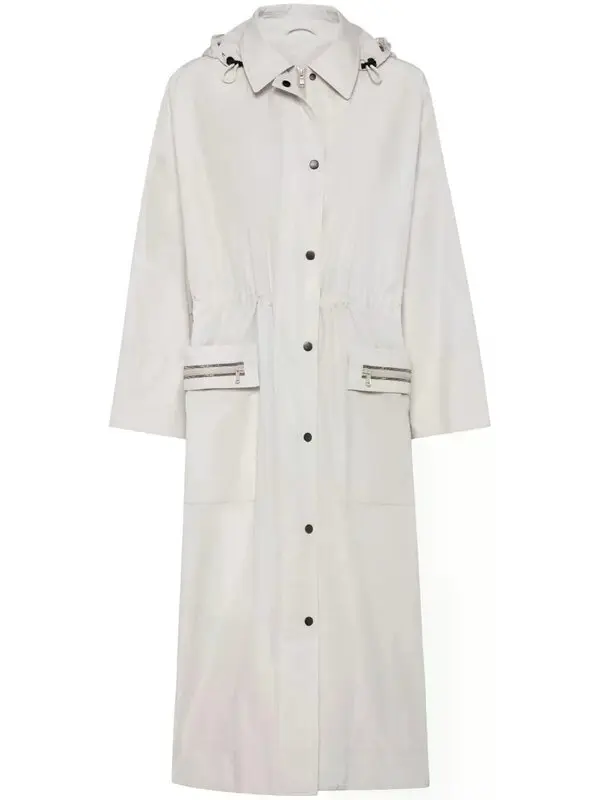 Brunello Cucinelli Hooded Long-length Single-breasted Coat - Neutrals