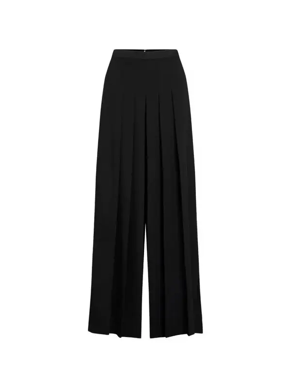 Karl Lagerfeld Pleated Wide-leg Trousers - Black
