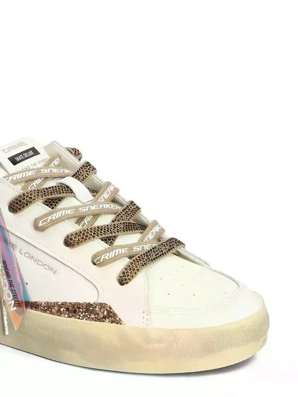 CRIME LONDON Sk8 Deluxe Glitter-panel Sneakers