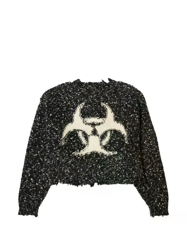 DOUBLET Acting Gas Mask Distressed Knit Sweater