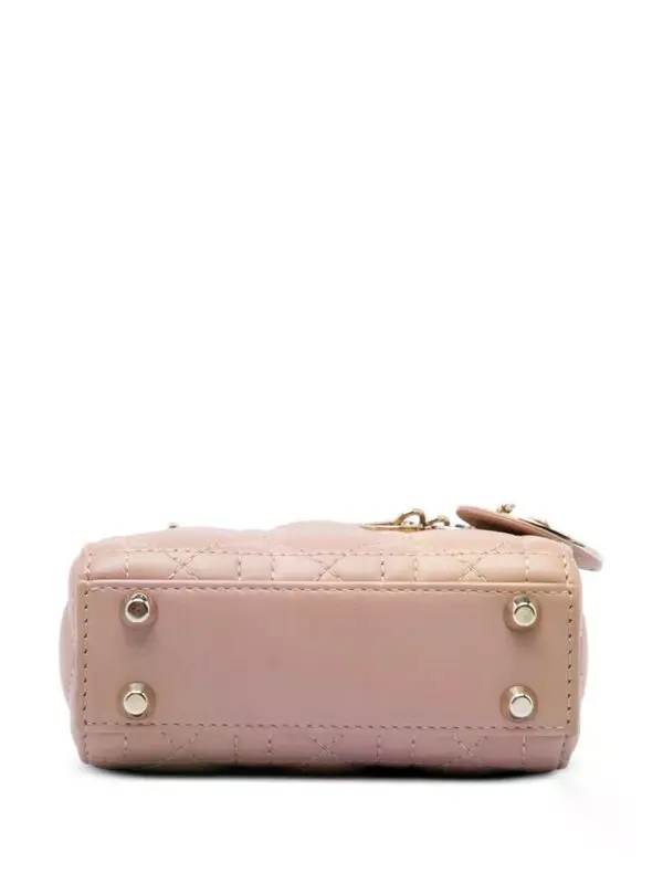 Dior Micro Lambskin Cannage Lady Satchel - Brown