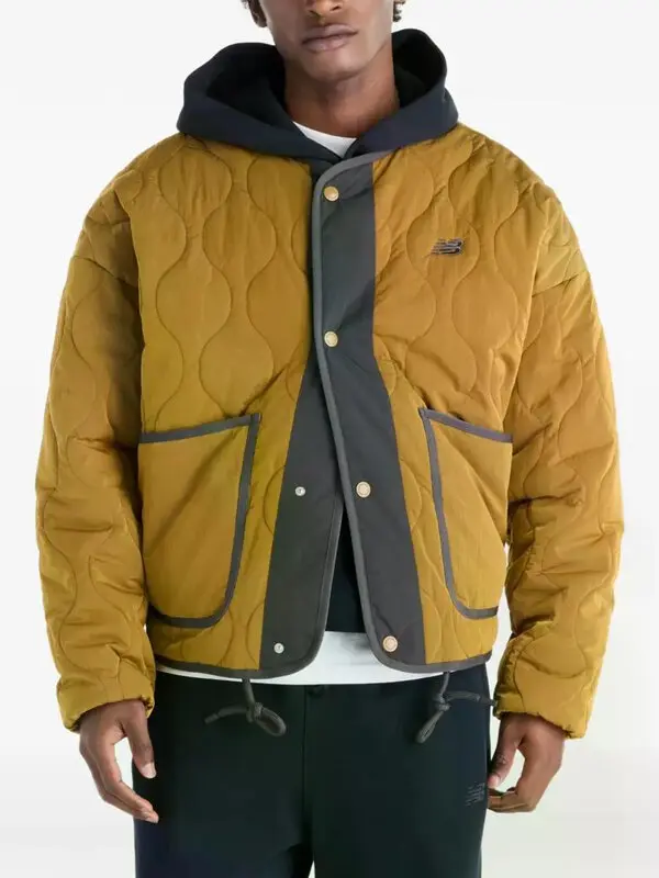 NEW BALANCE Quilted Bomber Jacket - Brown