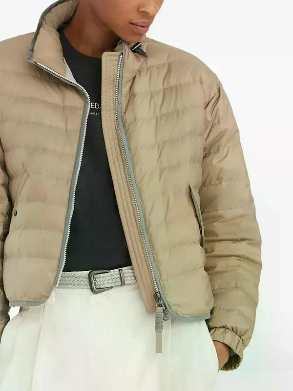 Brunello Cucinelli Stand-up Collar Quilted Puffer Jacket