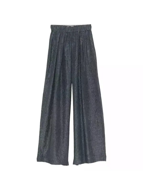 CORTANA Anhelo Crinkled-finish Trousers - Blue