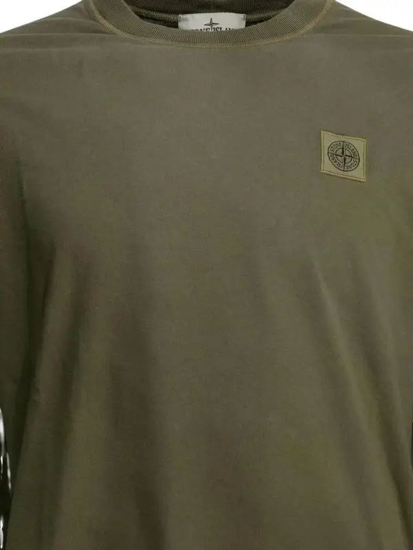 Stone Island 2100025 Organic Cotton Jersey 'fissato' Effect T-shirt - Green