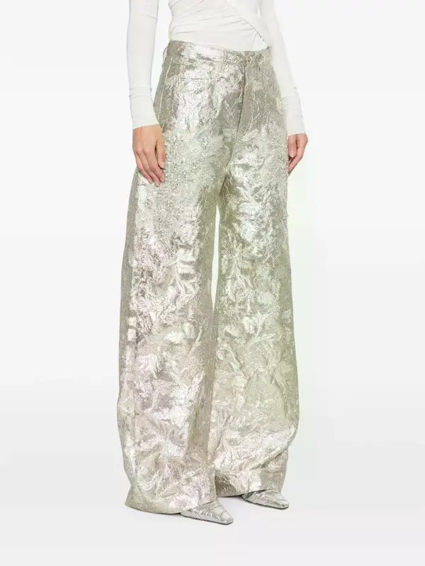 MARQUES' ALMEIDA Crystal-embellished Wide-leg Trousers