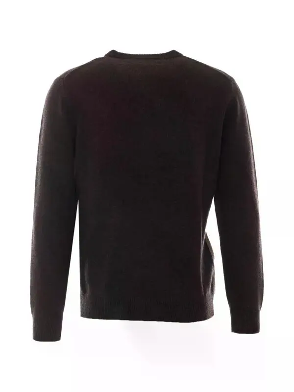 BALLANTYNE Argyle Crew Neck Sweater - Brown
