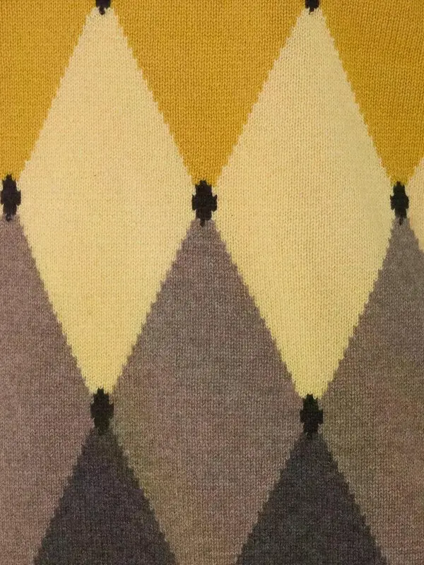 BALLANTYNE Argyle Crew Neck Sweater - Brown