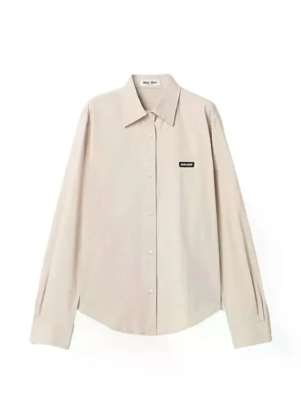 Miu Miu Stretch Poplin Shirt - Neutrals