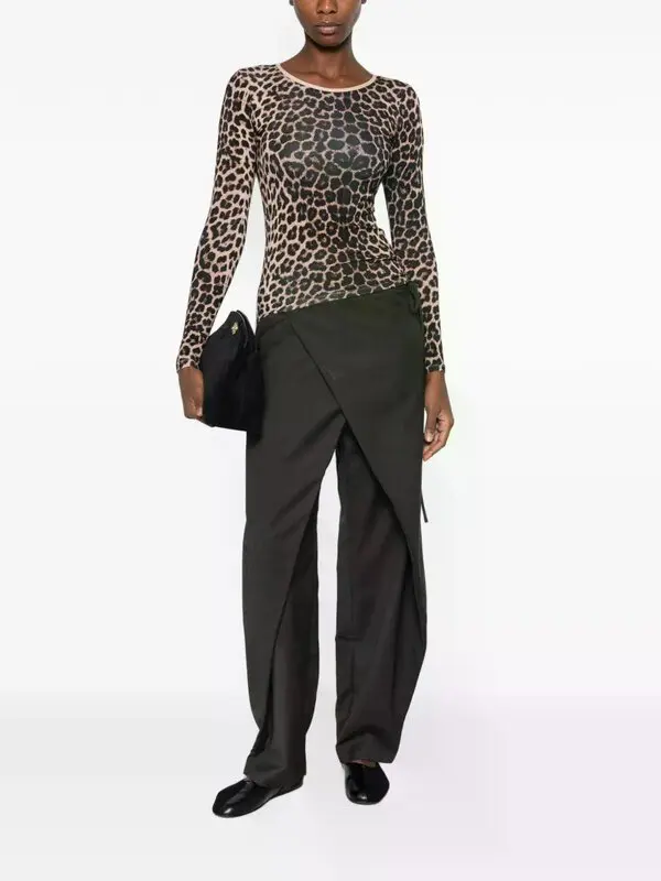 BASERANGE Emily Leopard-print Long-sleeve Top