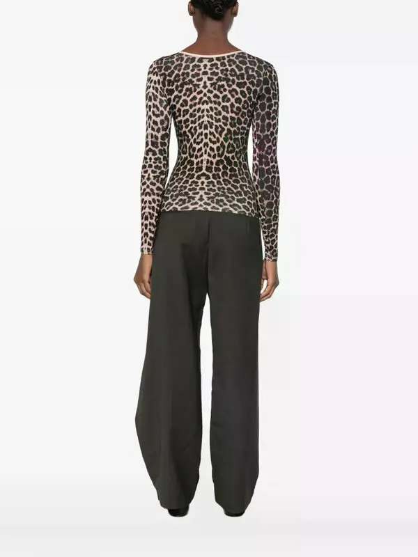 BASERANGE Emily Leopard-print Long-sleeve Top