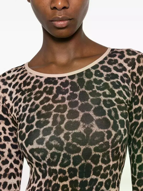 BASERANGE Emily Leopard-print Long-sleeve Top