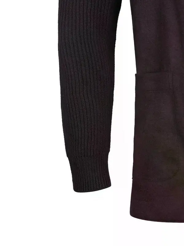Eleventy Layered-style Rib-knit Jacket