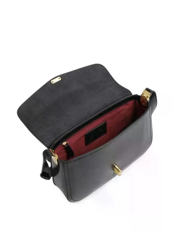 THE BRIDGE Leather Flap-top Tote Bag - Black