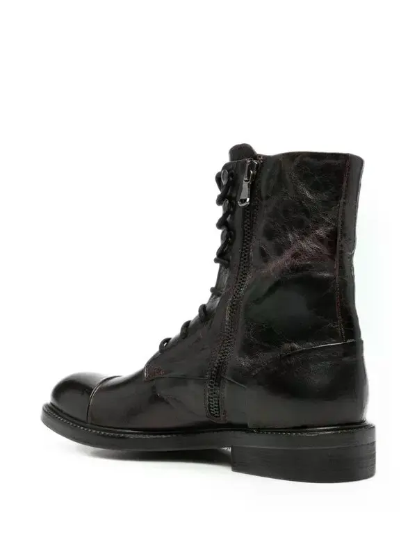 LEQARANT Lace-up Leather Ankle Boots