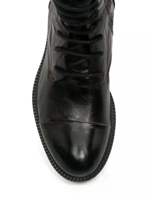 LEQARANT Lace-up Leather Ankle Boots