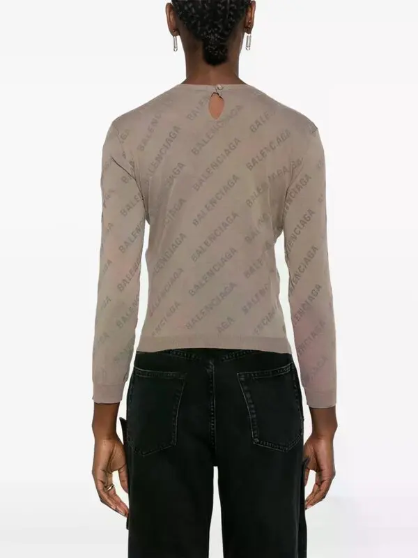 Balenciaga Flocked-logo Cotton Jumper
