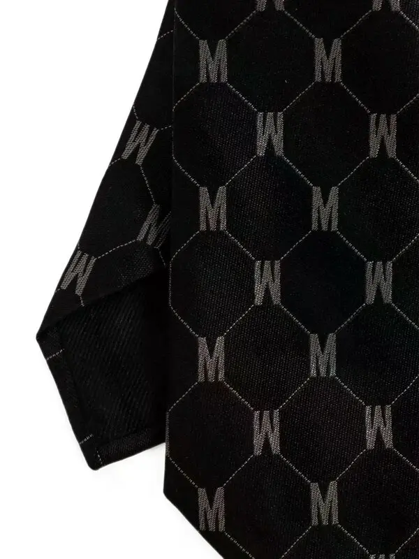 Moschino Monogram Silk Neck Tie