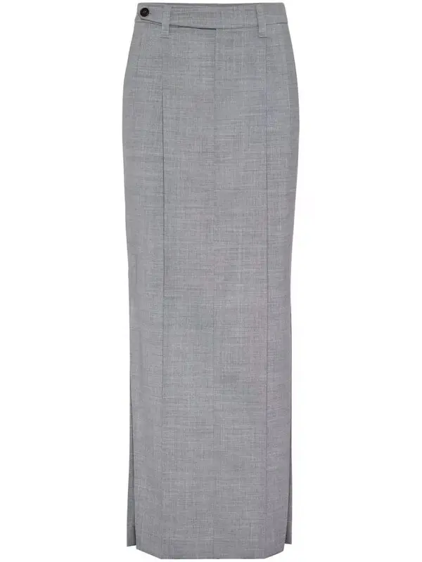 Brunello Cucinelli Virgin Wool Maxi Skirt