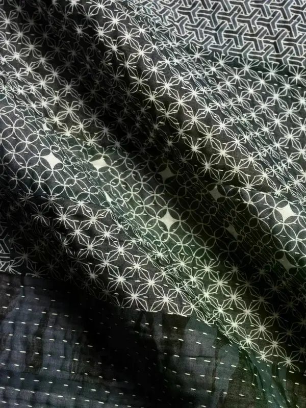 MAHARISHI Sashiko Maha Rice Patchwork Quilted Blanket