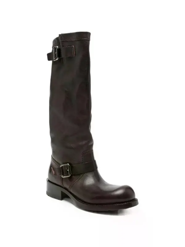 Prada Buckled Leather Boots