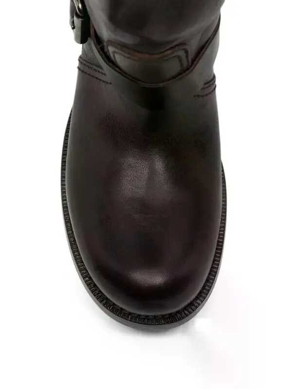 Prada Buckled Leather Boots