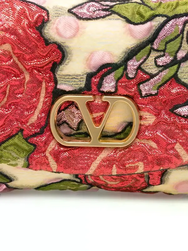 Valentino Garavani Vlogo Floral Beaded Shoulder Bag