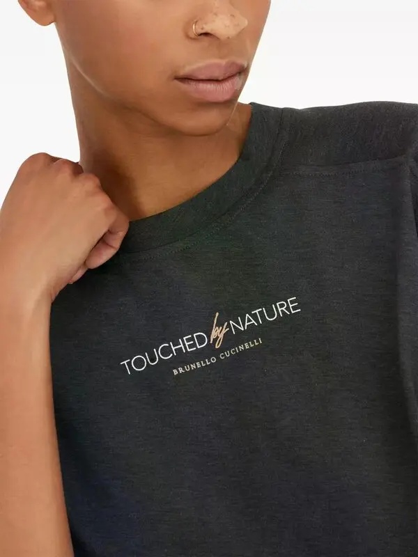 Brunello Cucinelli Logo Print Cotton T-shirt