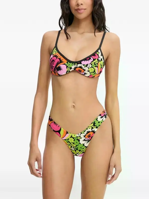 Rip Curl Blooming Floral-print Bikini Top - Black