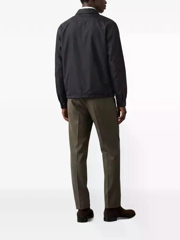 Prada Logo-plaque Zip-up Shirt