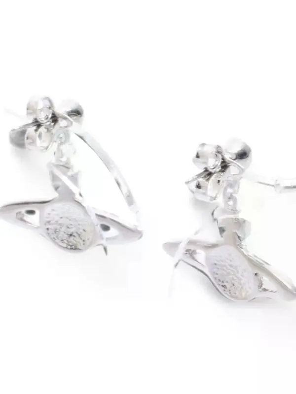 VIVIENNE WESTWOOD Tone Rhinestone-embellished Orb Pendant Crystal-embellished Stud Drop Earrings - Silver