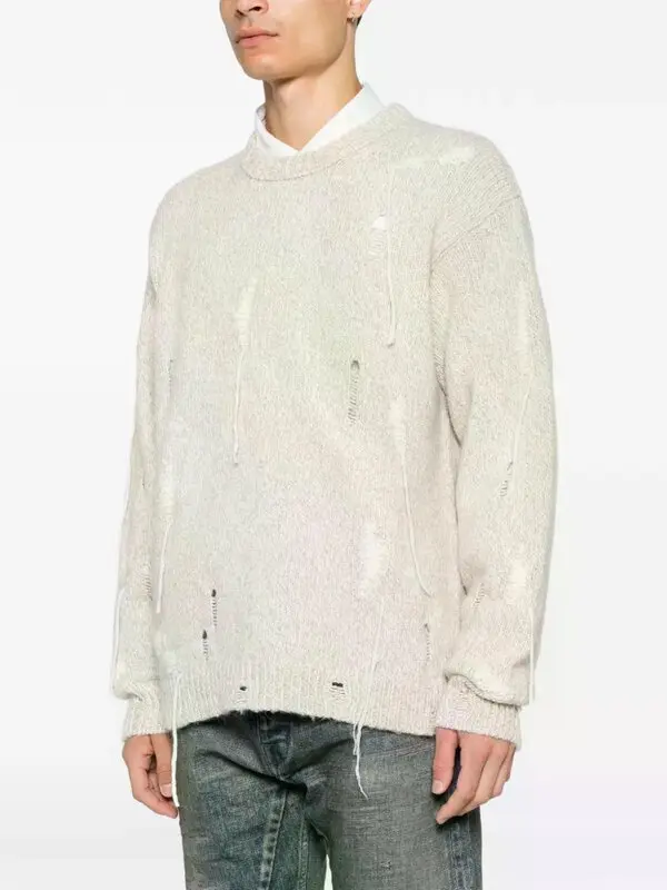 ATOMO FACTORY Distressed Crew-neck Sweater