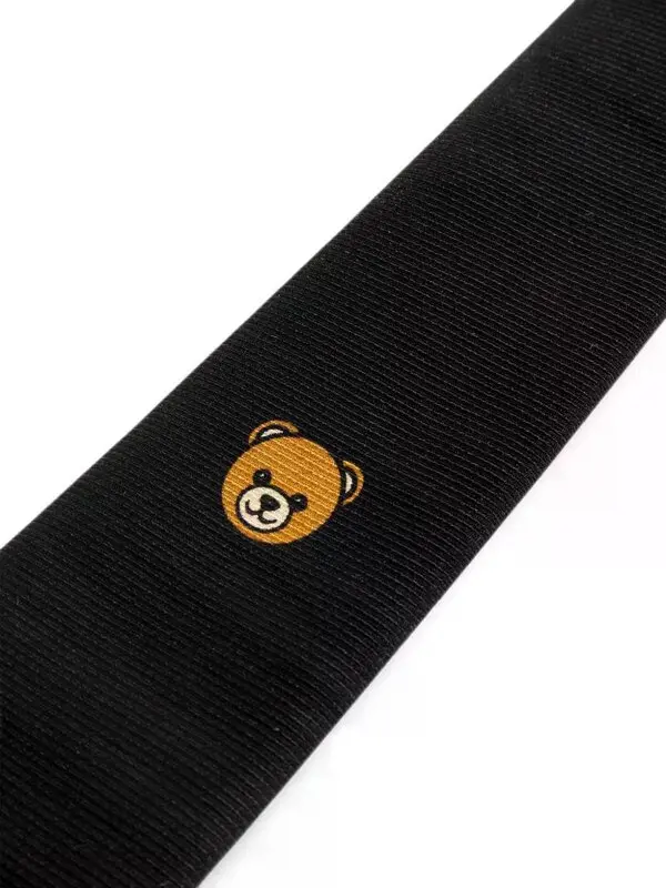 Moschino Embroidered Neck Tie - Black