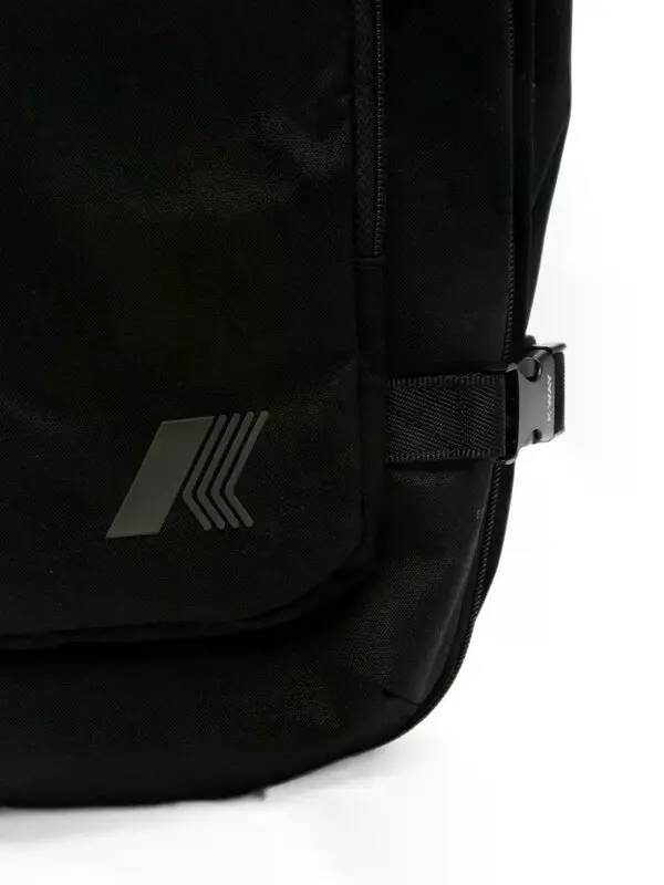 K-WAY Salomette Buckled-strap Logo-print Backpack - Black