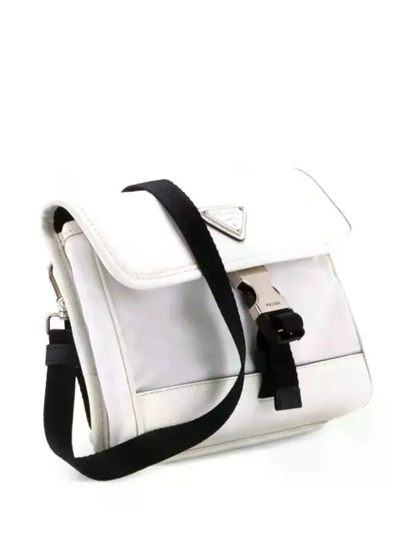 Prada Re-nylon And Leather Small Crossbody Bag With Buckle Flap