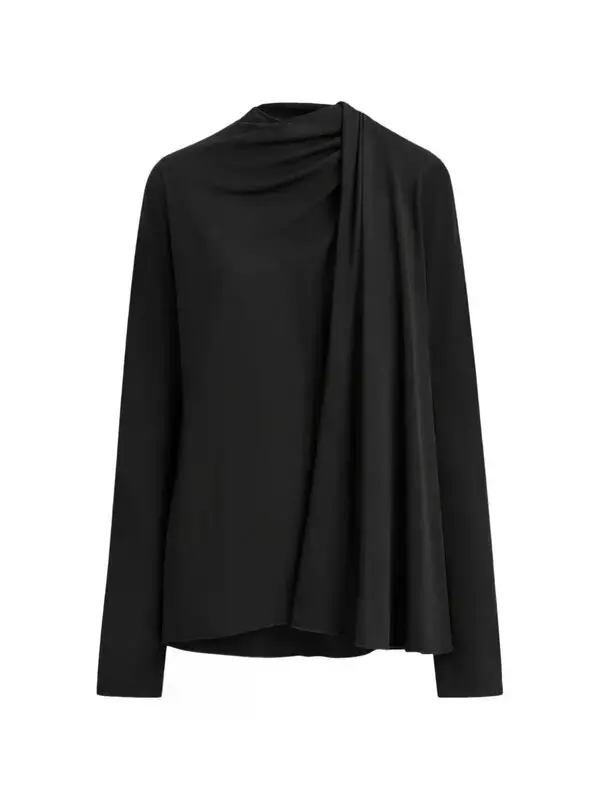 TOTEME Asymmetric Draped Blouse - Black