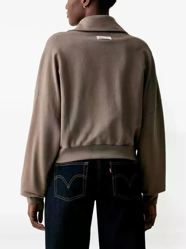 Marc O'polo Logo-embroidered Zip-up Hoodie - Brown
