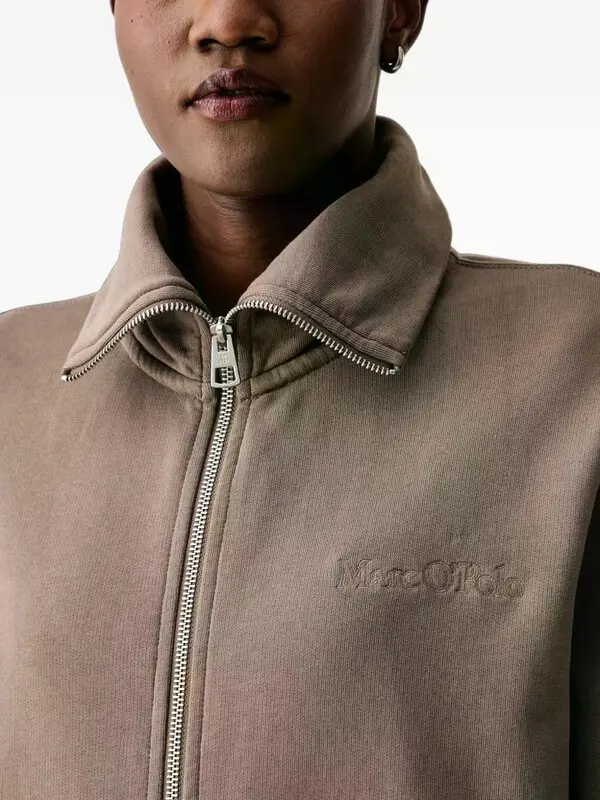 Marc O'polo Logo-embroidered Zip-up Hoodie