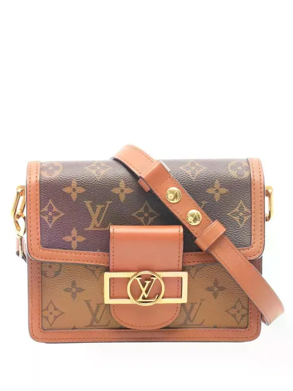 LOUIS VUITTON Monogram Reverse Mini Dauphine Satchel - Brown