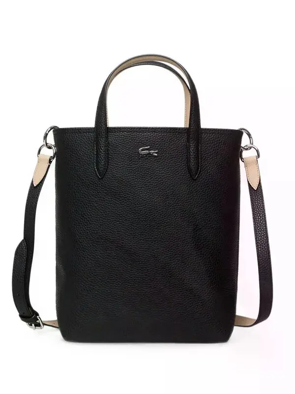 Lacoste Anna Grained-texture Tote Bag - Black