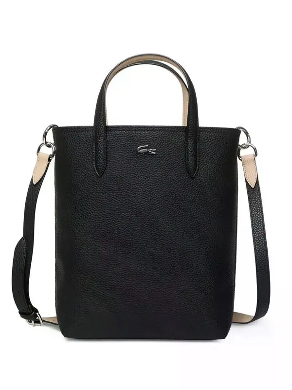 Lacoste Anna Grained-texture Tote Bag - Black