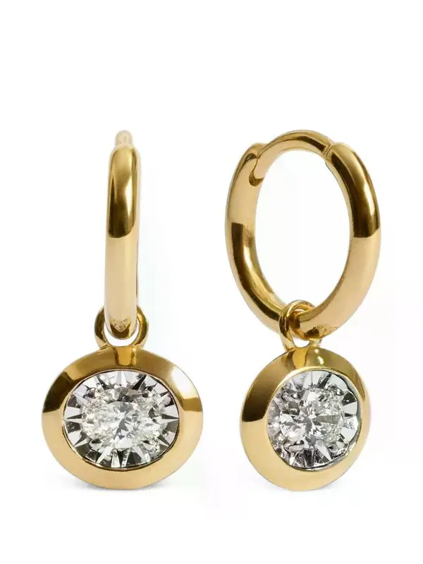 Monica Vinader Oval Diamond Huggie Earrings - Gold